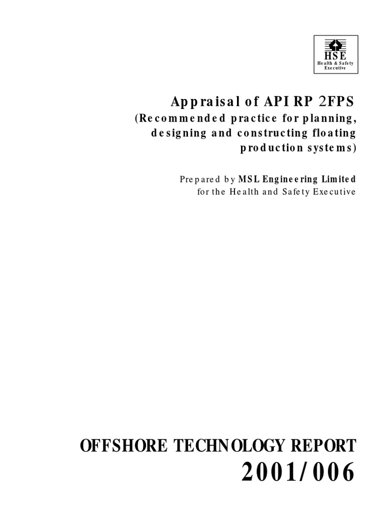Offshore Technology Report: Appraisal of API RP 2FPS | PDF | Anchor ...