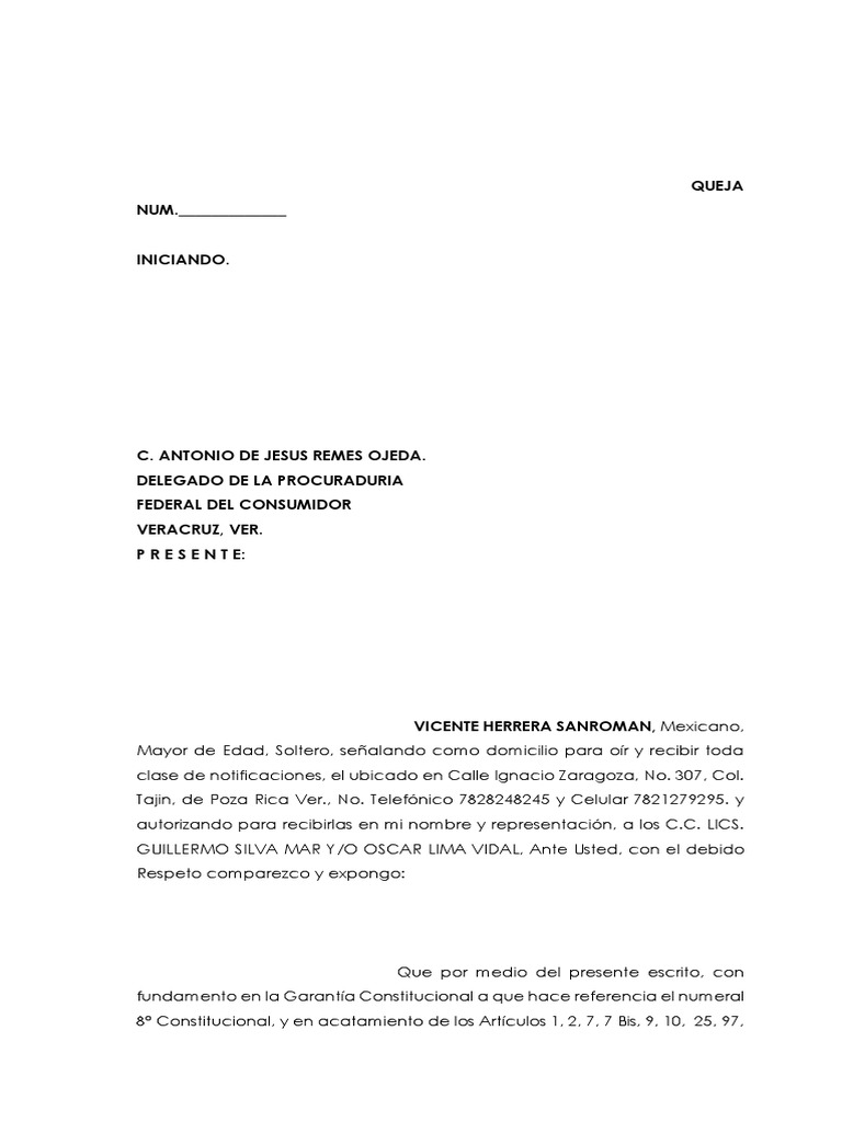 Queja contra Agua Inmaculada ante Profeco | PDF | Agua | Economias