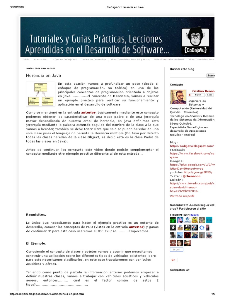 CoDejaVu - Herencia en Java | PDF | Herencia (Programación Orientada a ...