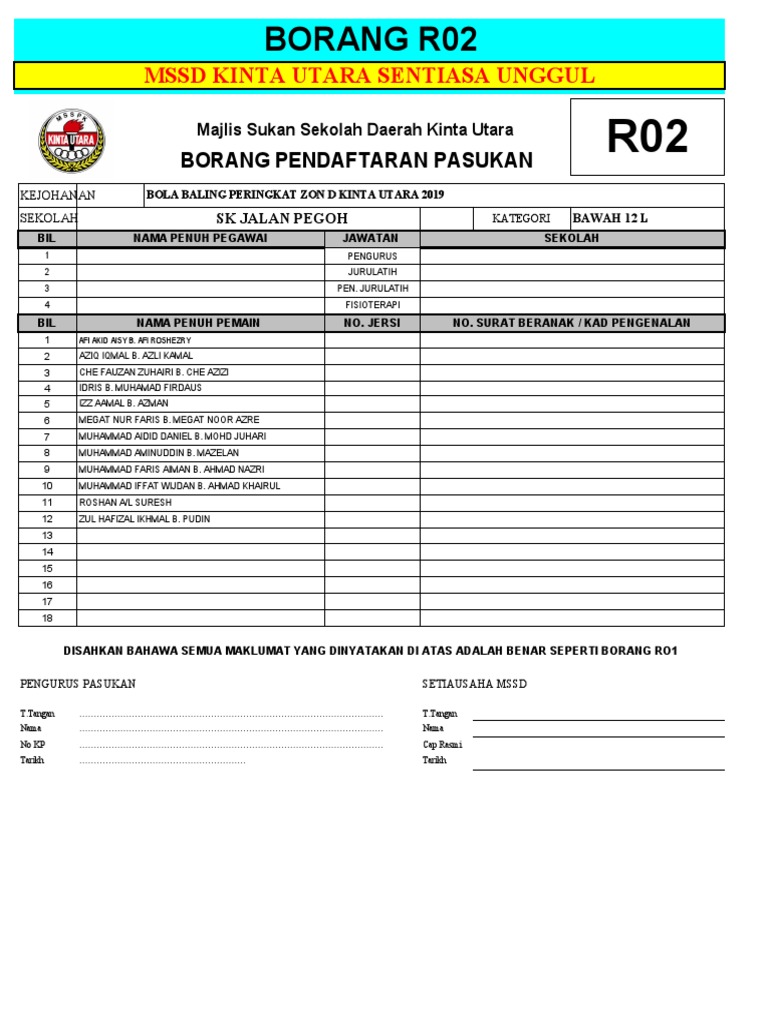 Borang R02 | PDF
