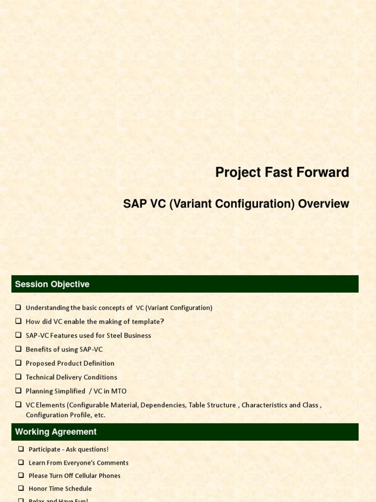 Project Fast Forward: SAP VC (Variant Configuration) Overview | PDF ...