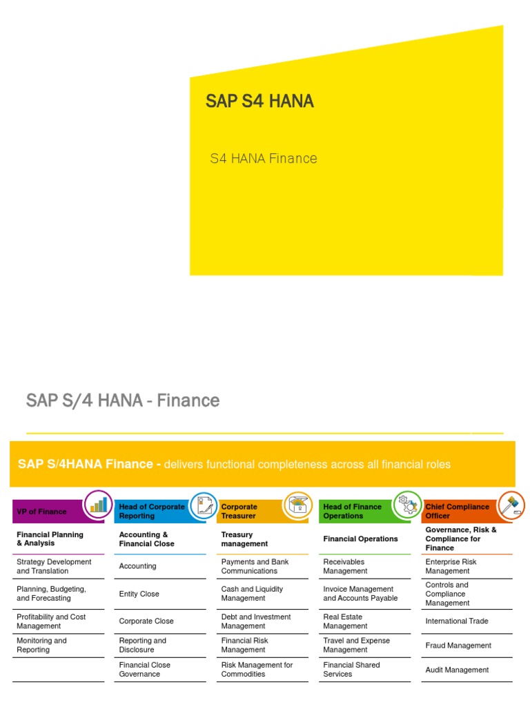 SAP S4 HANA Finance - Delivers Functional Completeness | PDF | Accounts ...