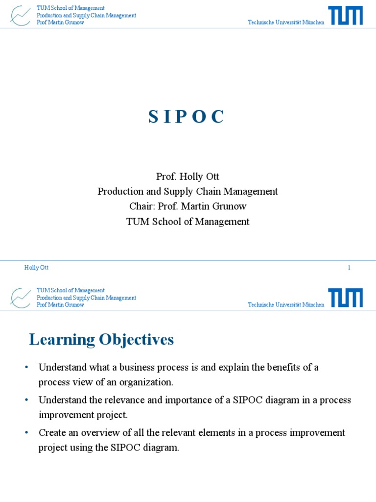 SIPOC in Production & Supply Chain | PDF | Business Process | Supply Chain