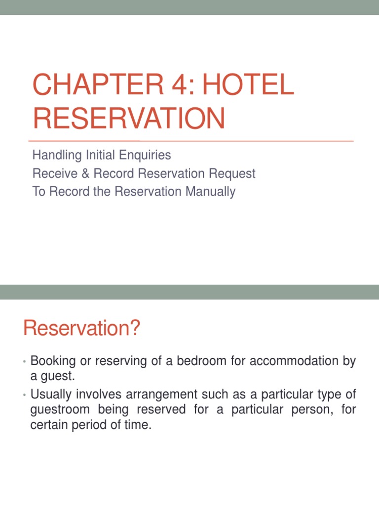 Chapter 4 Hotel Reservation | PDF | Bed | Travel Agency