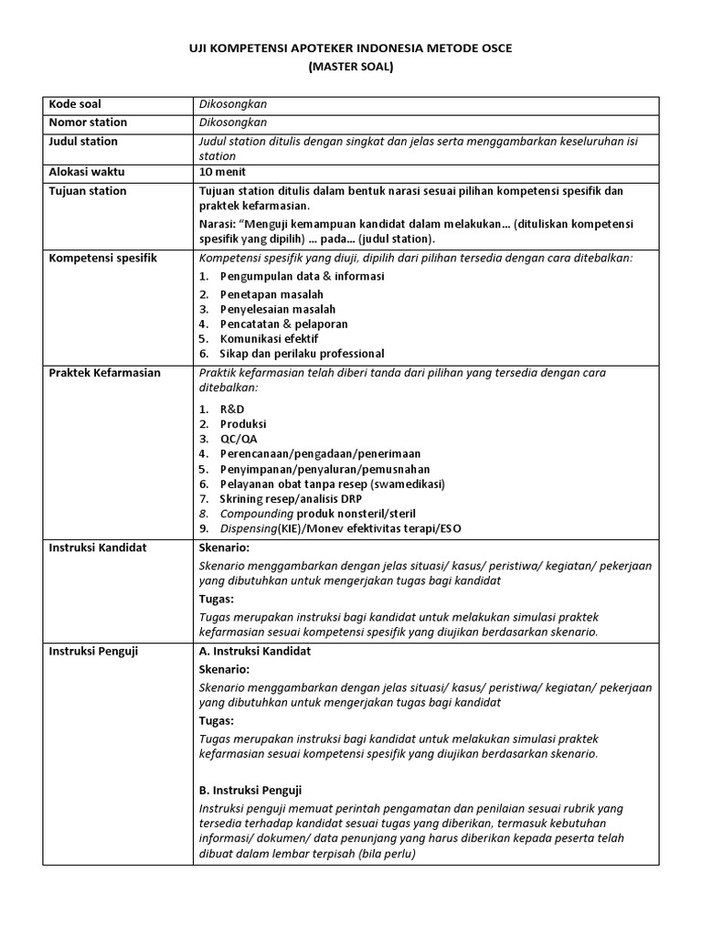 0 - Master Template OSCE (New 2018) - LS | PDF | Komputer