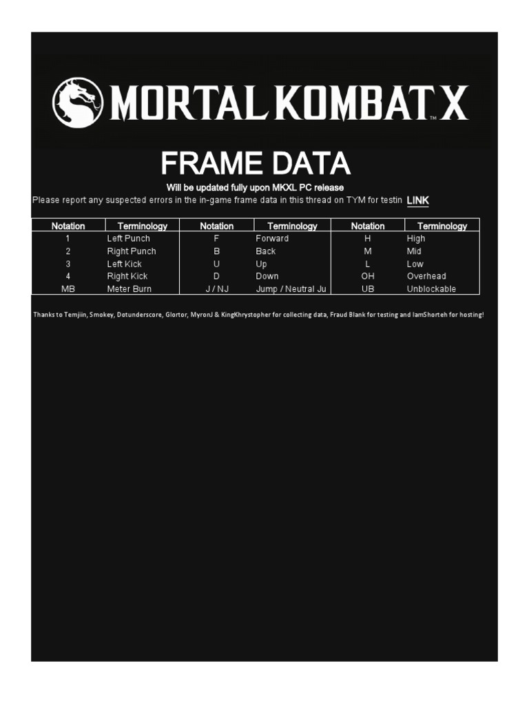 MKX Alien Move List & Frame Data | PDF
