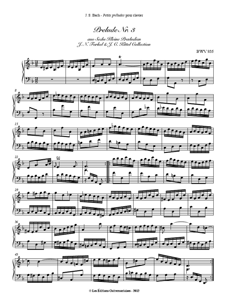 Bach Prelude BWV 935 PDF | PDF | Compositions | Compositions classiques