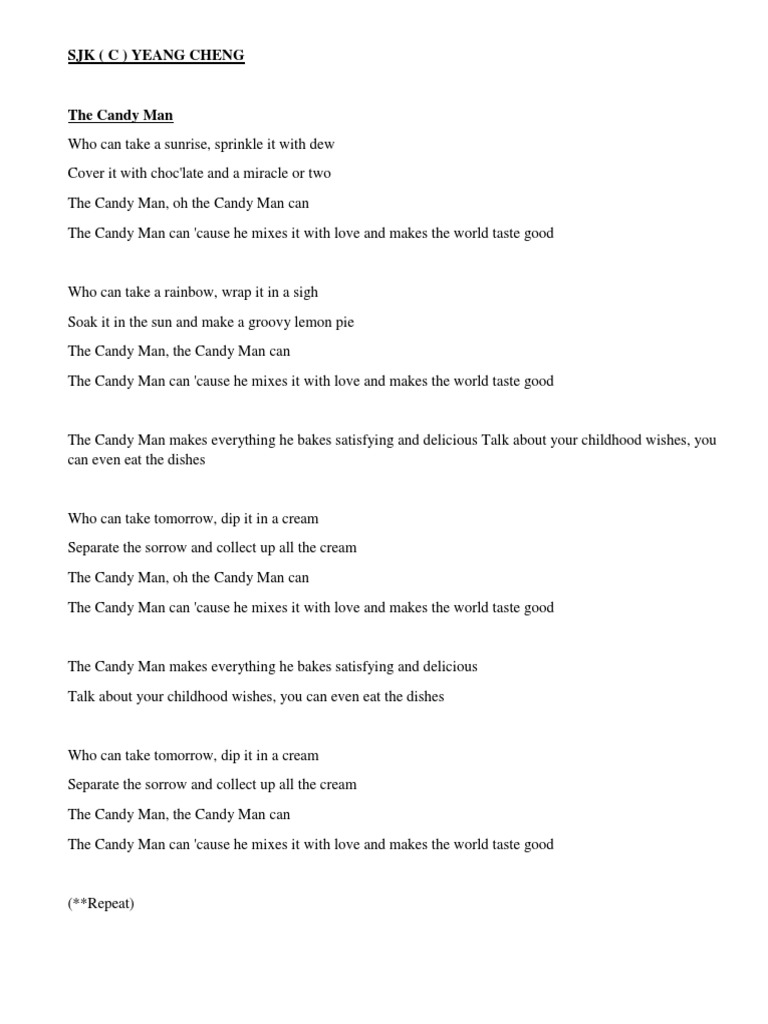 The Candy Man Lyrics | PDF