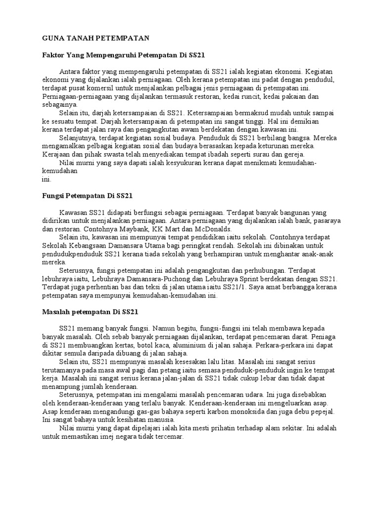 Guna Tanah Petempatan Geografi | PDF