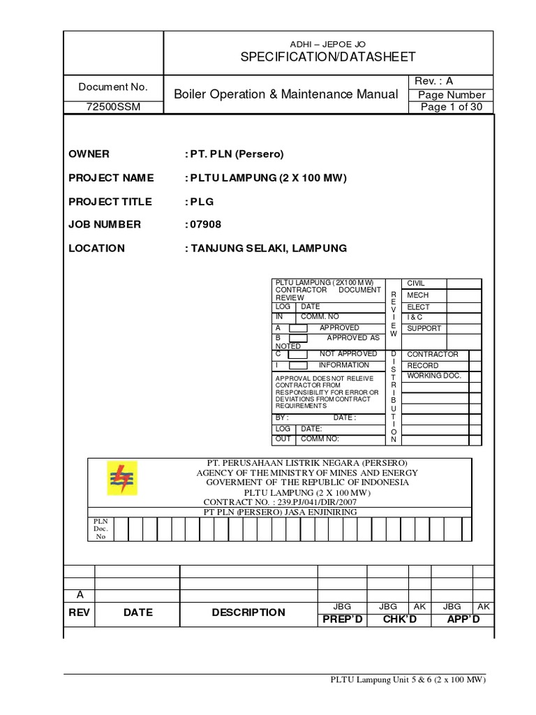 725SSM Boiler Operation and Maintenance Manual | PDF | Boiler | Furnace