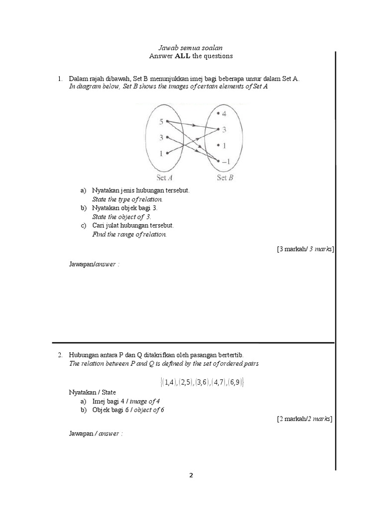 Add-Math (Ujian 1) | PDF | Mathematics | Mathematical Analysis