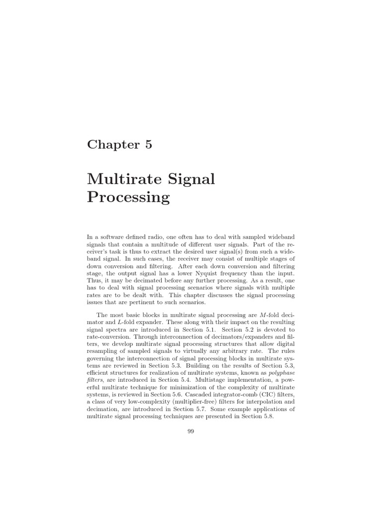 Multirate Signal Processing | PDF | Sampling (Signal Processing) | Filter (Signal Processing)