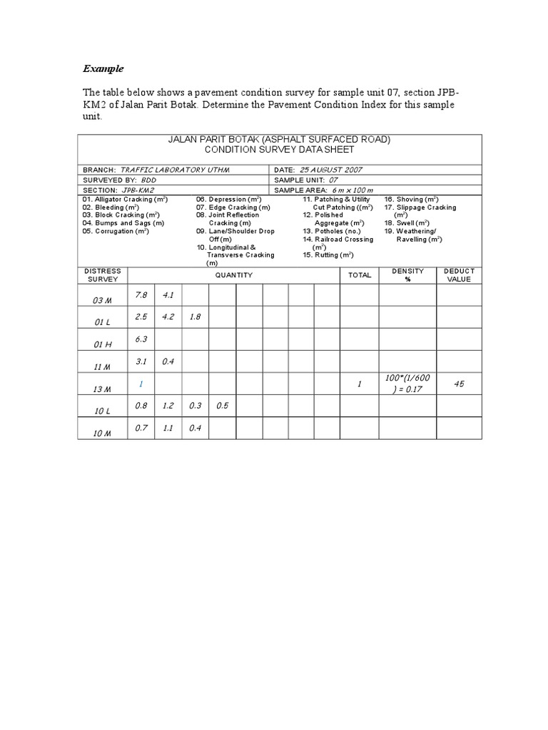 Example PCI Calculation | PDF | Infrastructure | Civil Engineering