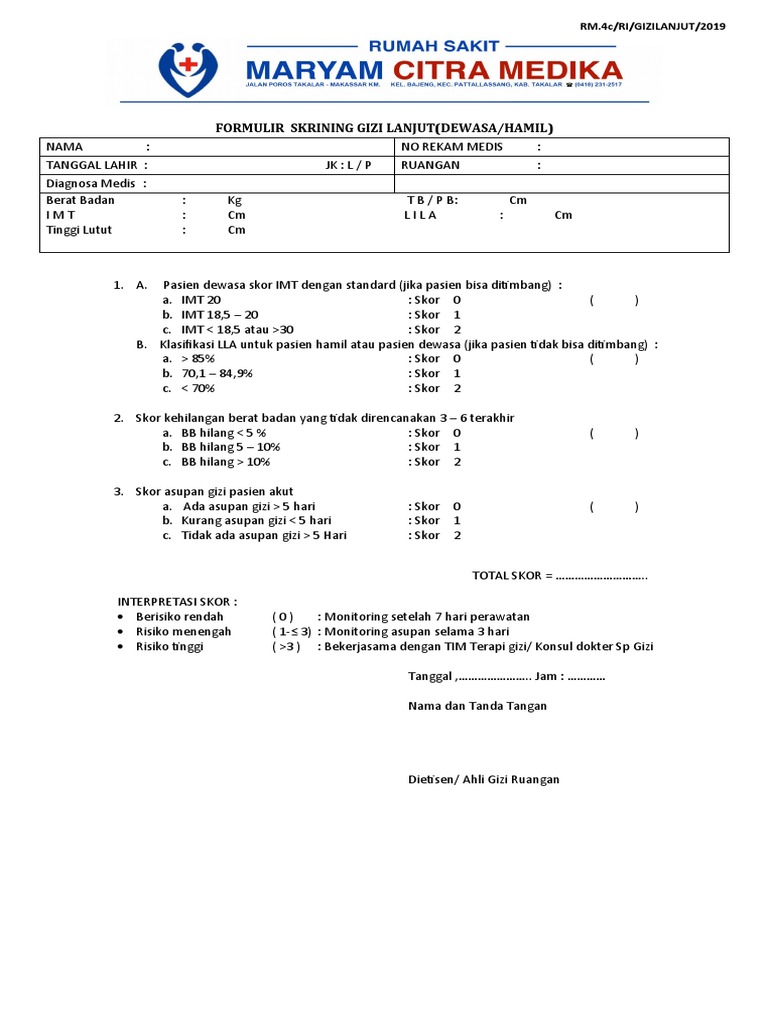Skrining Gizi Lanjut | PDF
