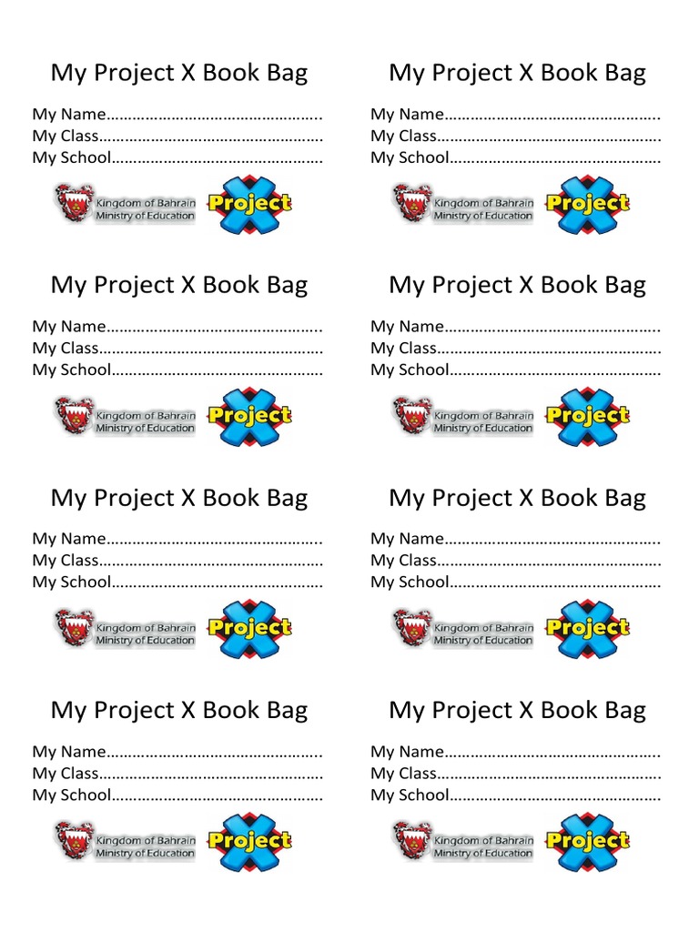 My Project X Book Bag My Project X Book Bag | PDF