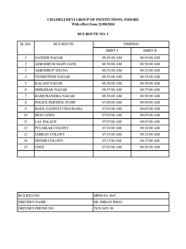 Bus Route PDF