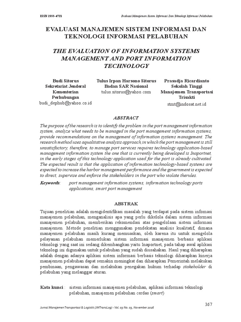 Evaluasi Manajemen Sistem Informasi Dan Teknologi | PDF