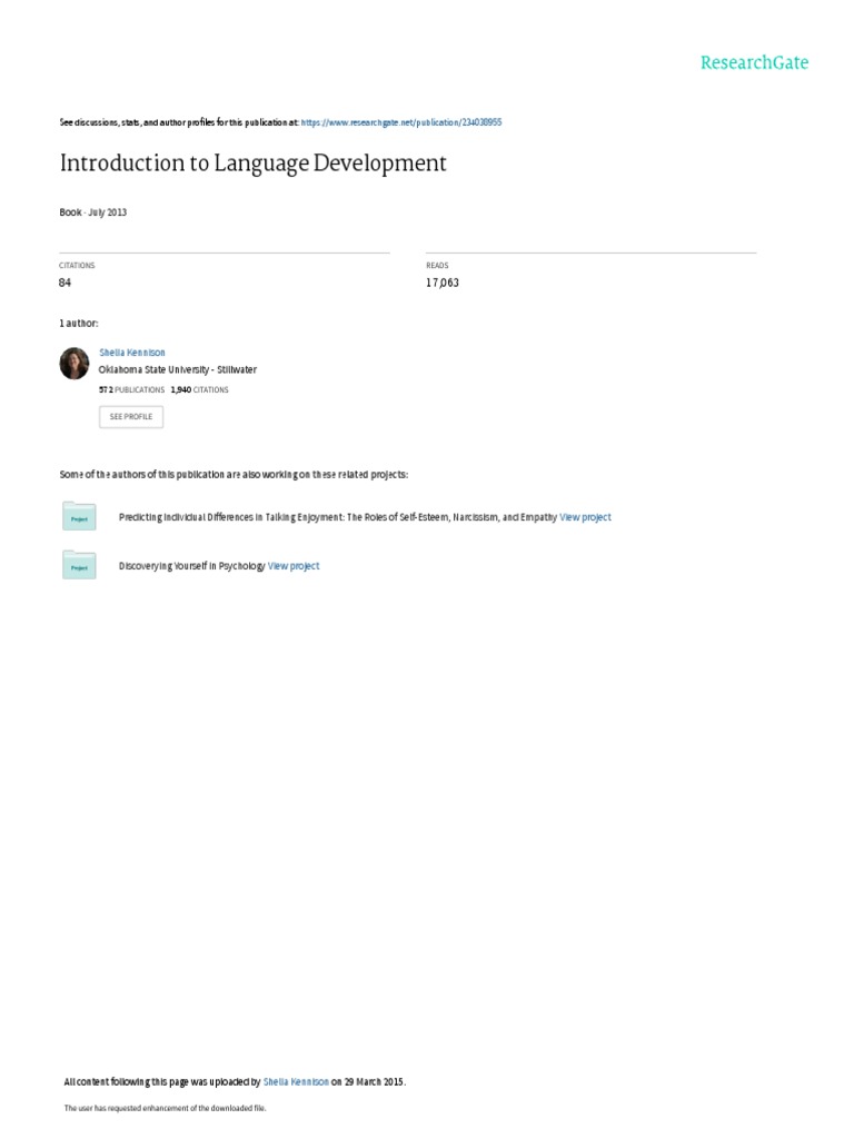 Kennison Chapter 7 | PDF | Multilingualism | Language Development