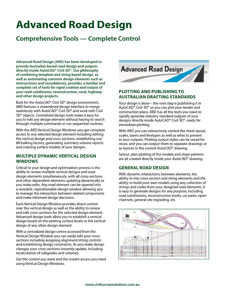 Advanced Road Design Roads-E | PDF | Road | Auto Cad