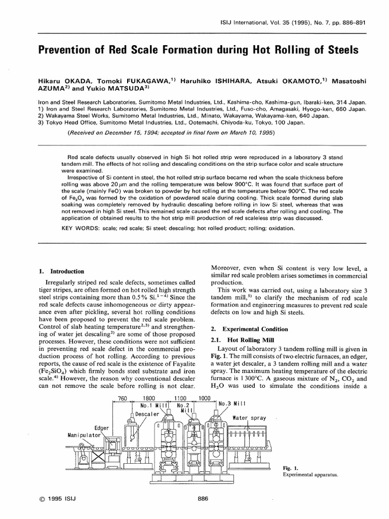 Red Oxide Scale | PDF | Rolling (Metalworking) | Atmosphere Of Earth
