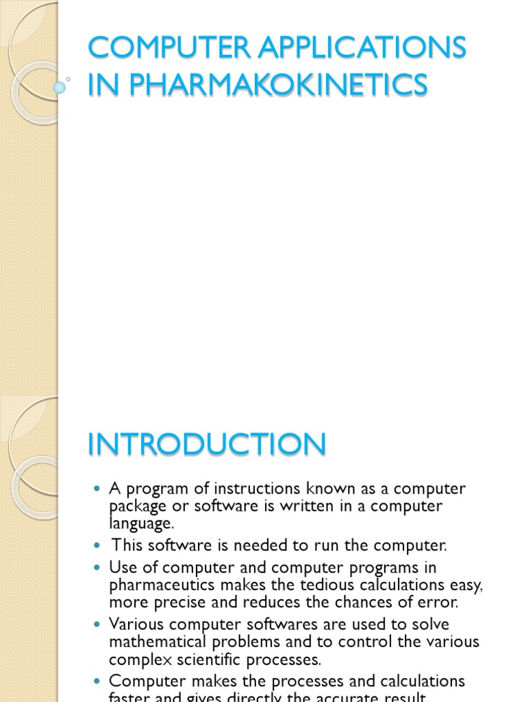 Computer Applications in Pharmakokinetics | PDF | Pharmacokinetics ...