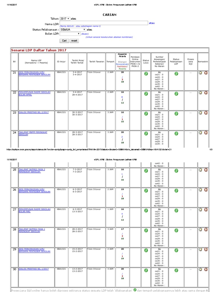 ESPL KPM - Sistem Pengurusan Latihan KPM3 | PDF
