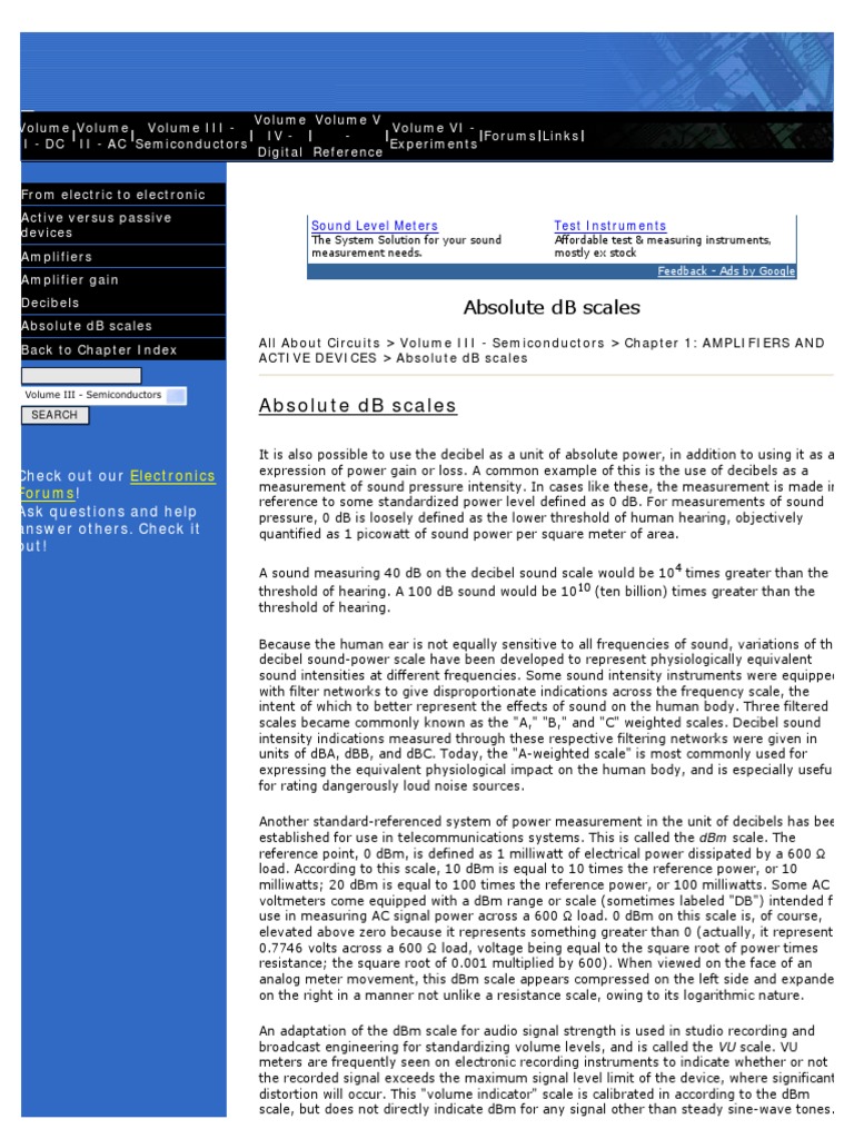 Absolute DB | PDF | Decibel | Amplifier