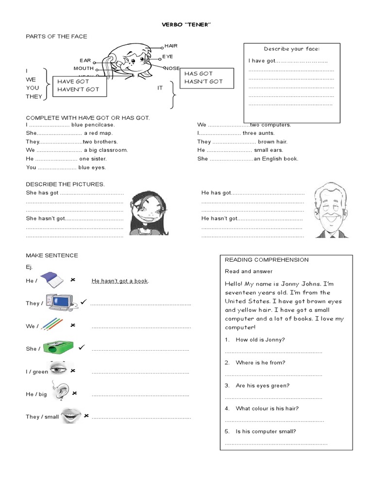 Verb Have Got and Parts of The Body - 53195 | PDF