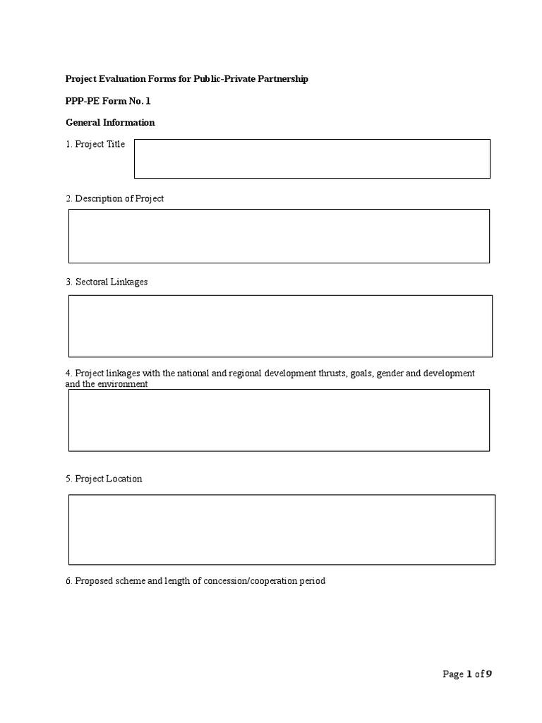 ICC PE Forms 1-7 For PPP Projects | Download Free PDF | Public–Private ...
