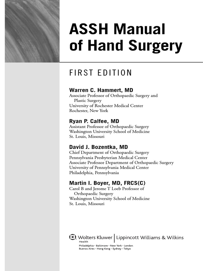 ASSH Manual of Hand Surgery PDF | PDF | Medicine