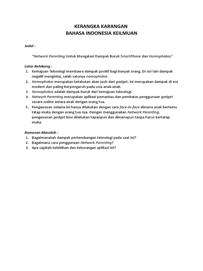 Kerangka Karangan Pdf