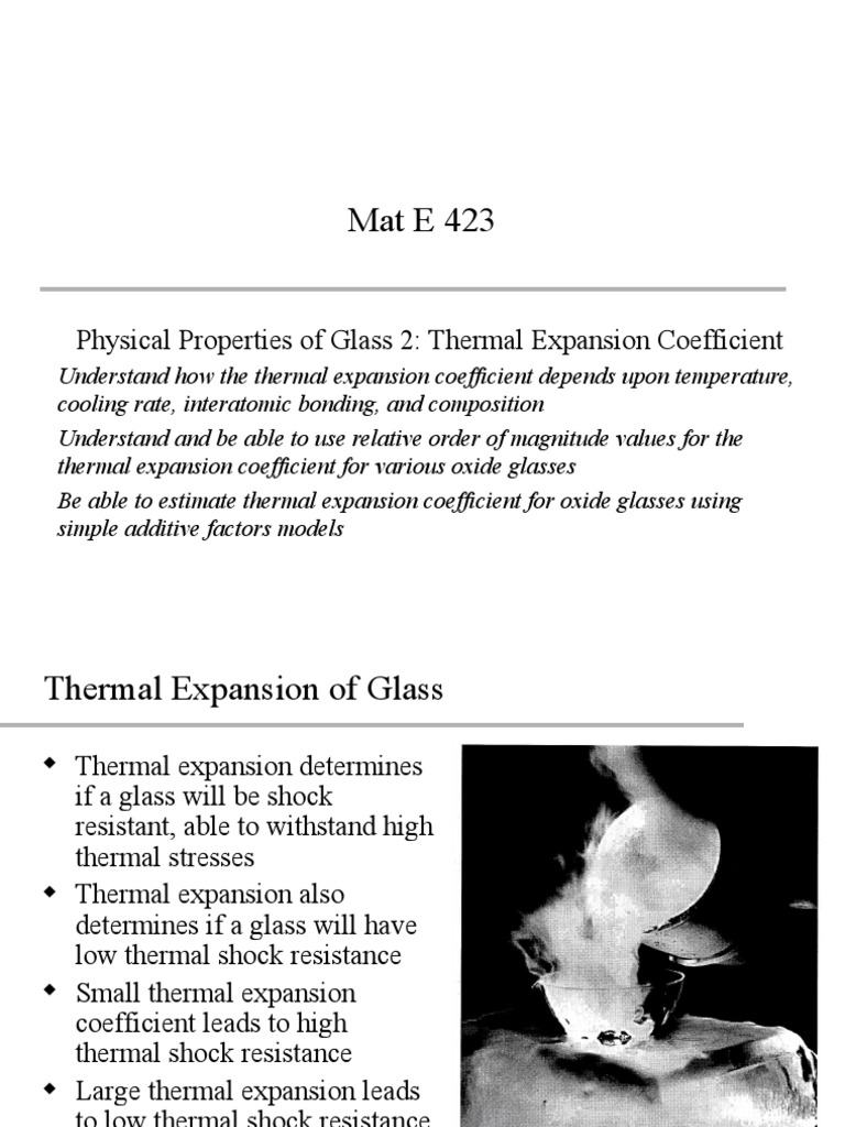 Lecture05f Thermal Expansion | PDF | Thermal Expansion | Glasses