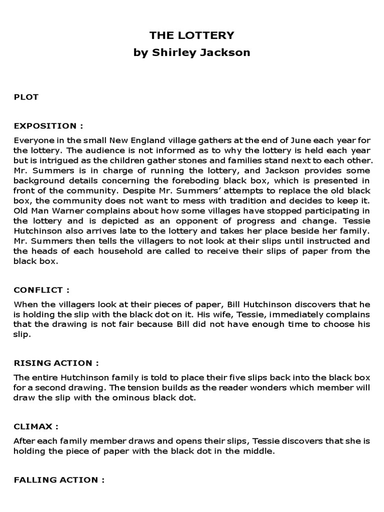 The Lottery by Shirley Jackson | PDF