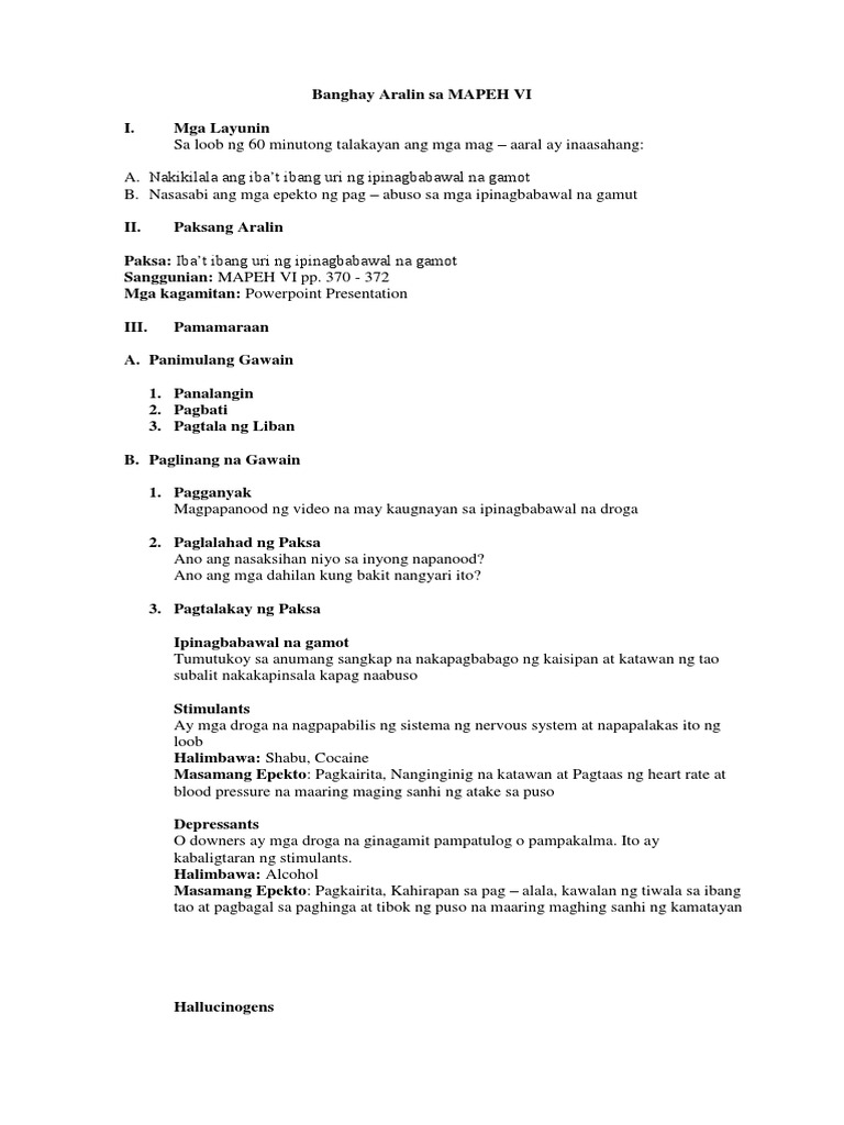 Lesson Plan in MAPEH IV | PDF