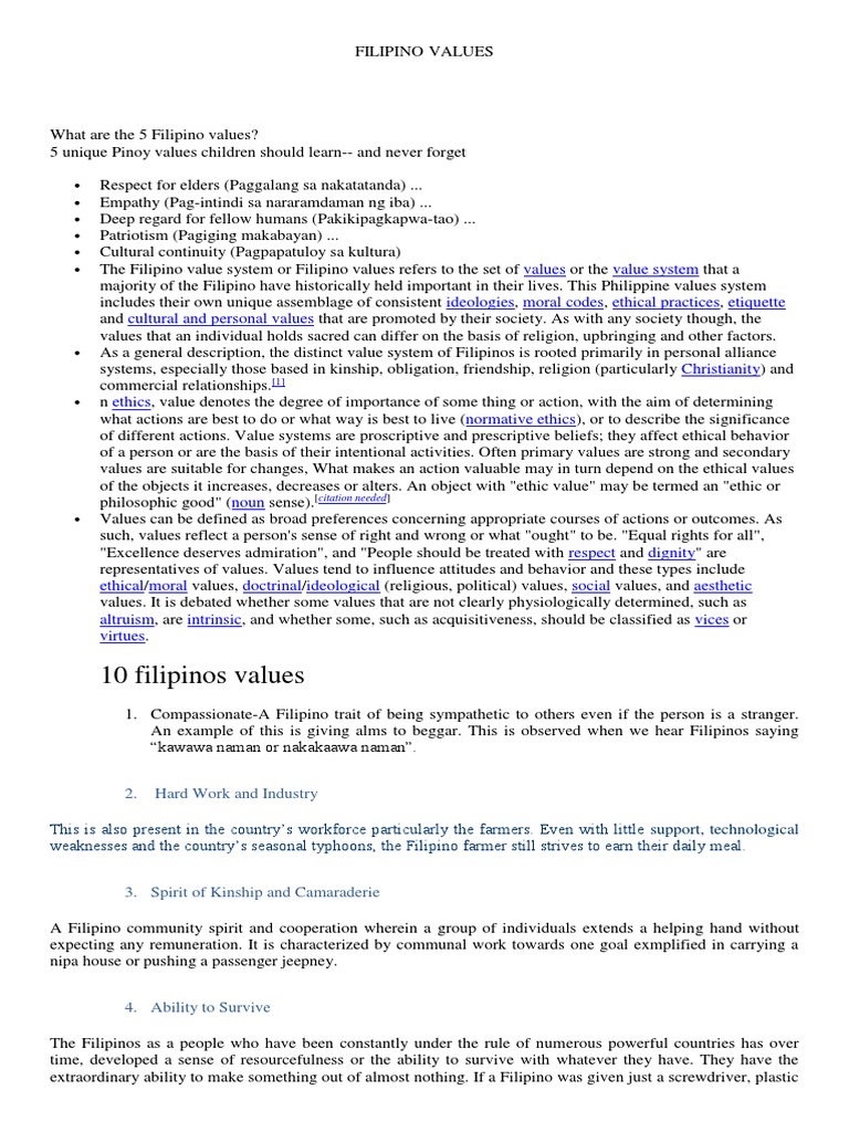 10 Filipinos Values: Values Value System Ideologies Moral Codes Ethical ...