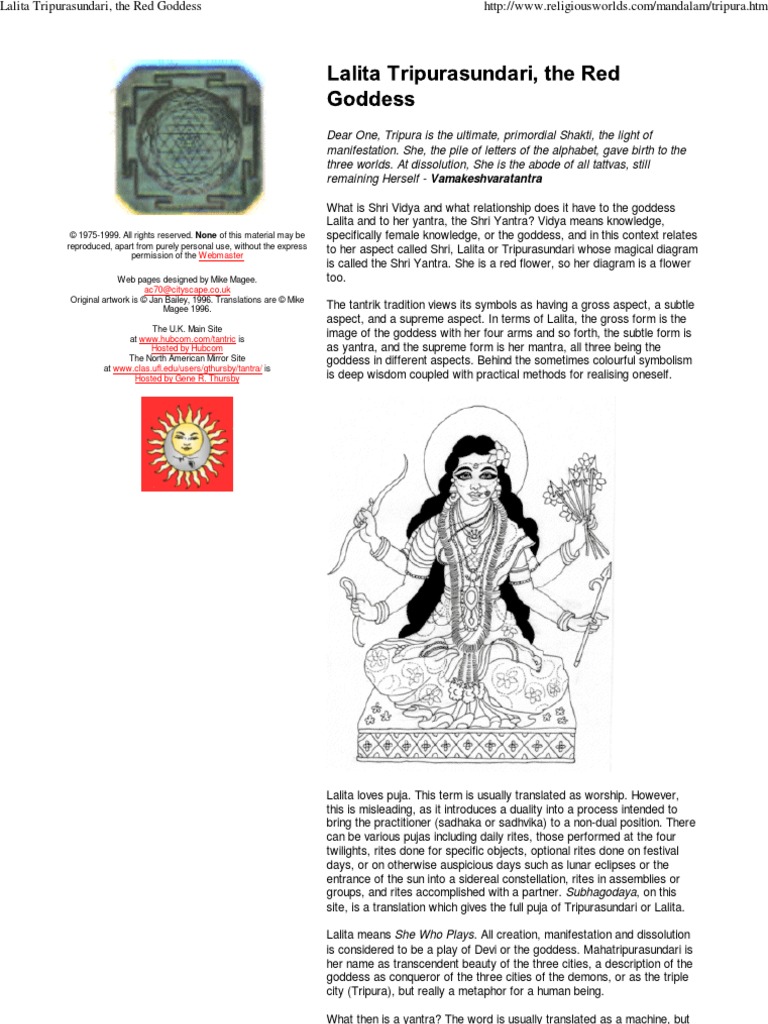 Lalita Tripurasundari The .. | PDF | Devi | Hindu Behaviour And Experience