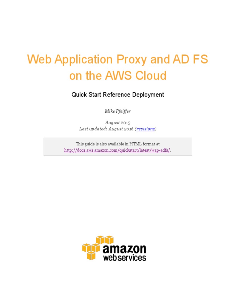 Web Application Proxy and ADFS On The AWS Cloud | PDF | Amazon Web Services | Proxy Server