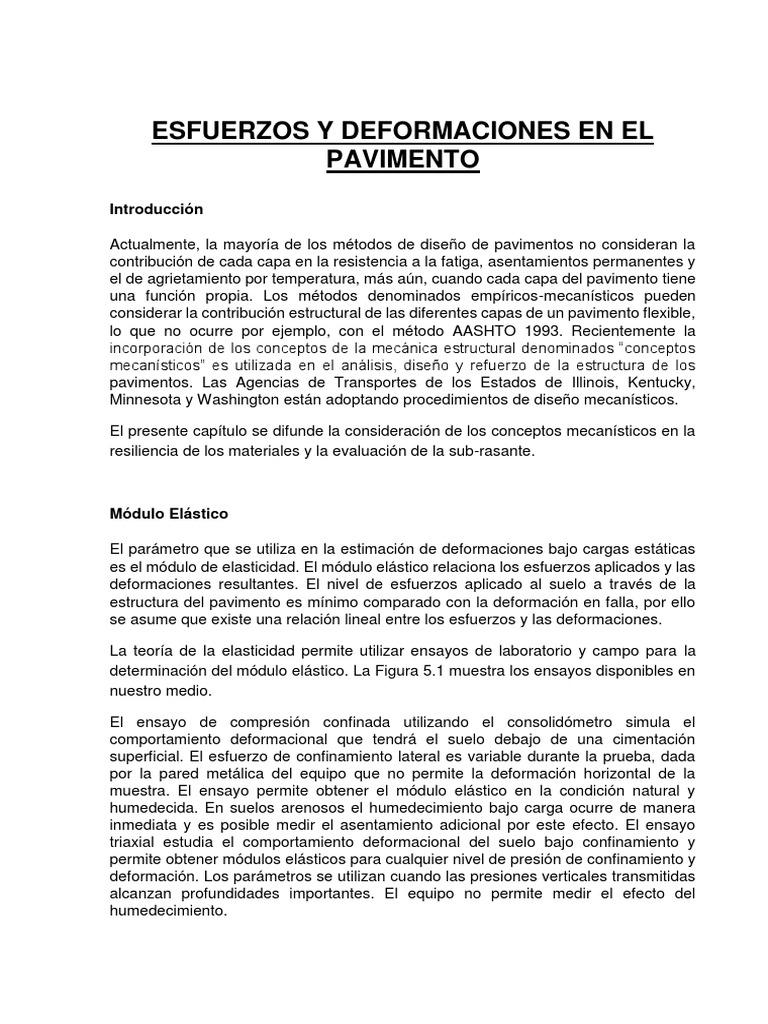 Esfuerzos y Deformaciones en El Pavimento Presentable | PDF ...