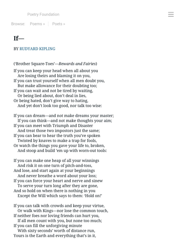 Rudyard Kipling: Poetry Foundation Browse: Poems Poets | PDF | Poetry