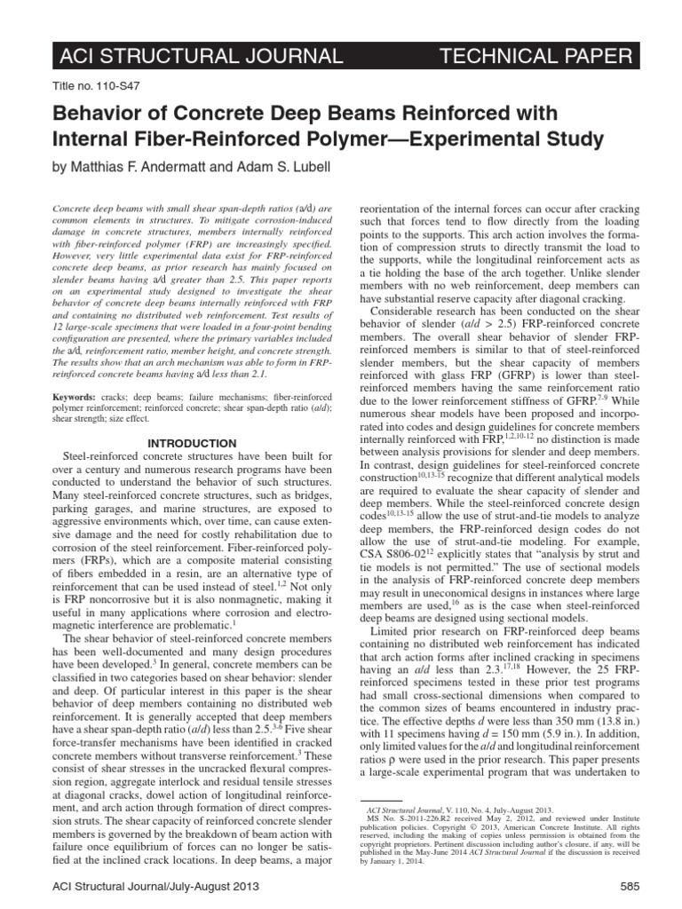 ACI-FRC-Size-Effect-Deep-July 2013 PDF | PDF | Reinforced Concrete ...