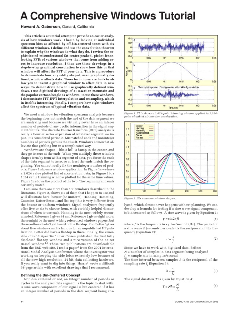 FFT Windowing Tutorial | PDF | Discrete Fourier Transform | Spectral ...
