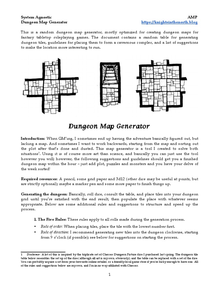 Dungeon Generator | PDF | Tabletop Role Playing Game | Role Playing Games