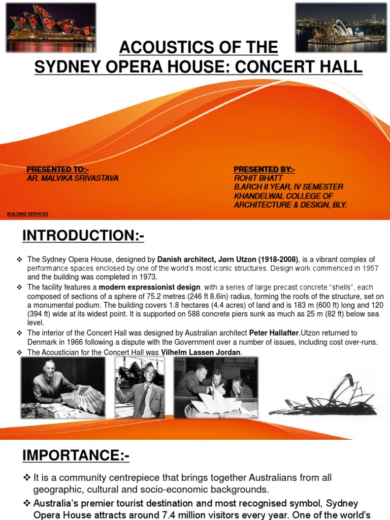 Acoustics of The Sydney Opera House: Concert Hall: Presented To ...