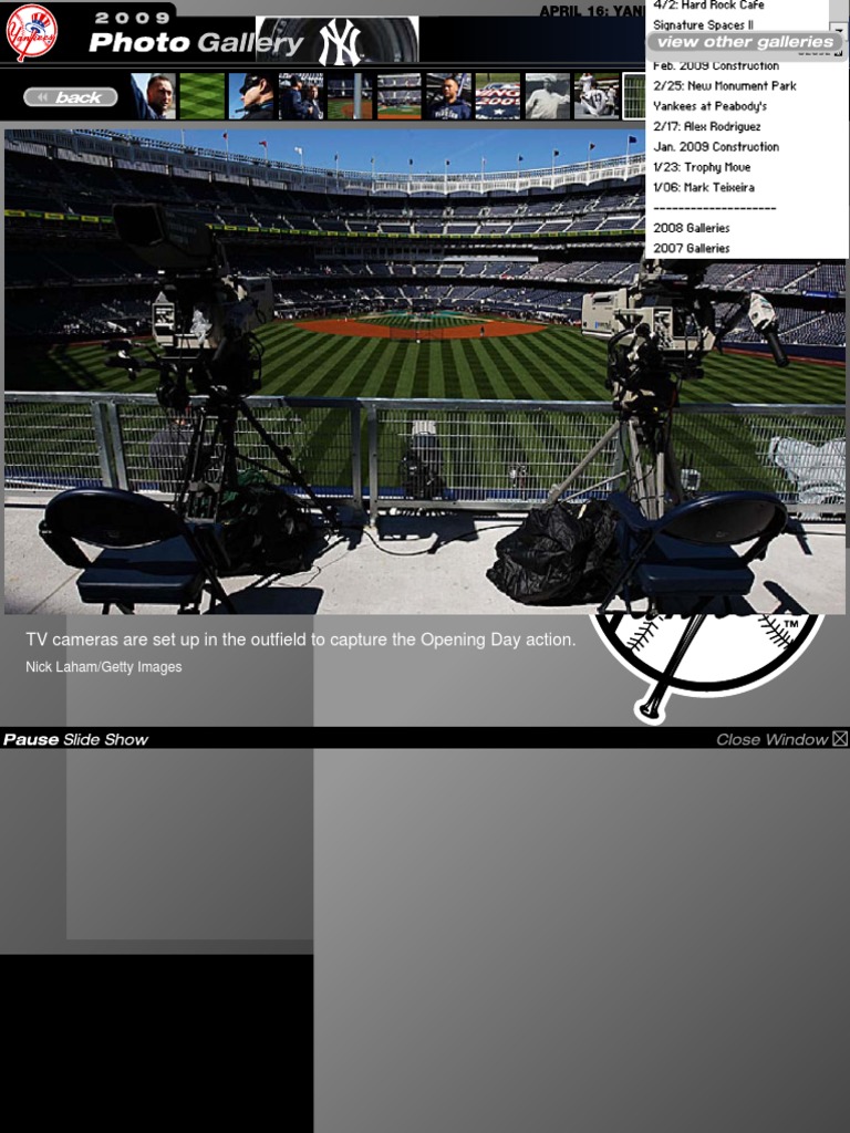 TV Cameras Are Set Up in The Outfield To Capture The Opening Day Action ...