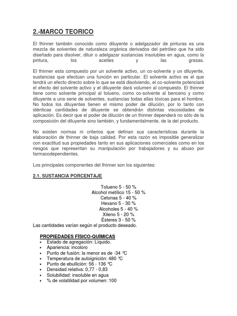 MC Thinner | PDF | Solvente | Compuestos químicos