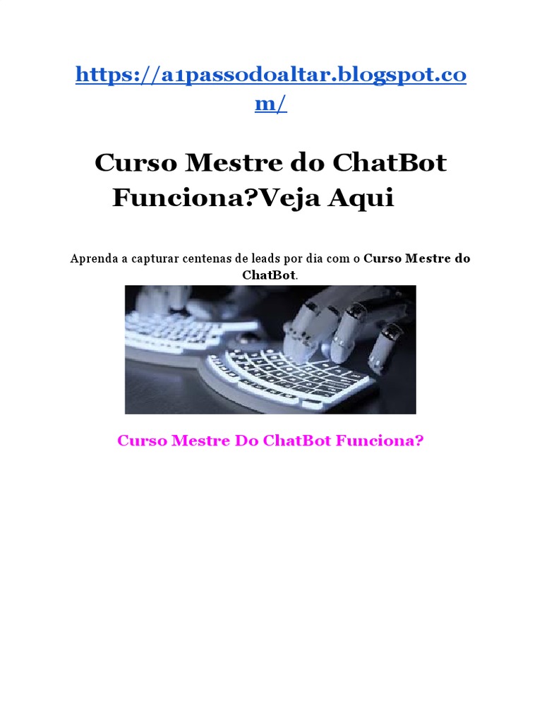 Curso Mestre Do ChatBot Funciona?Veja Aqui | PDF | YouTube | Internet