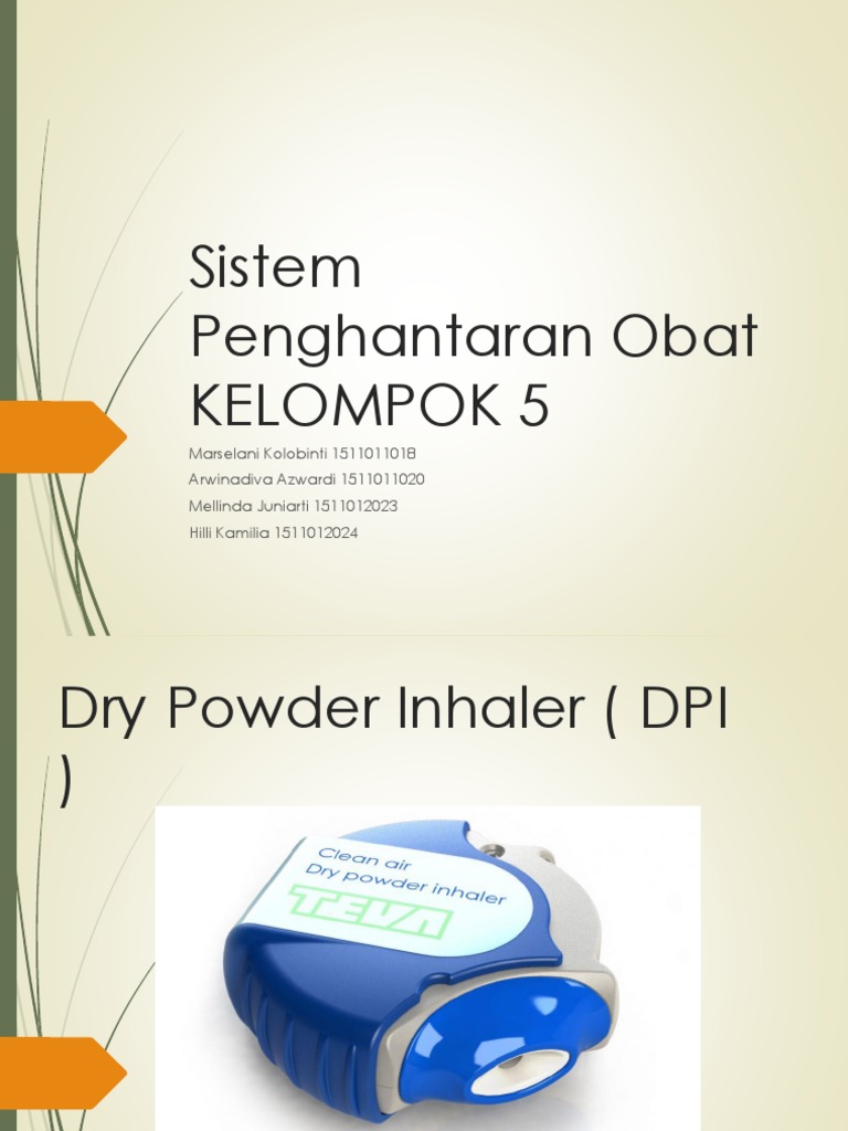 Dry Powder Inhaler (DPI) | PDF