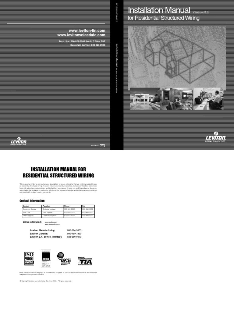 Leviton Residential Structured Wiring Guide | PDF | Coaxial Cable ...