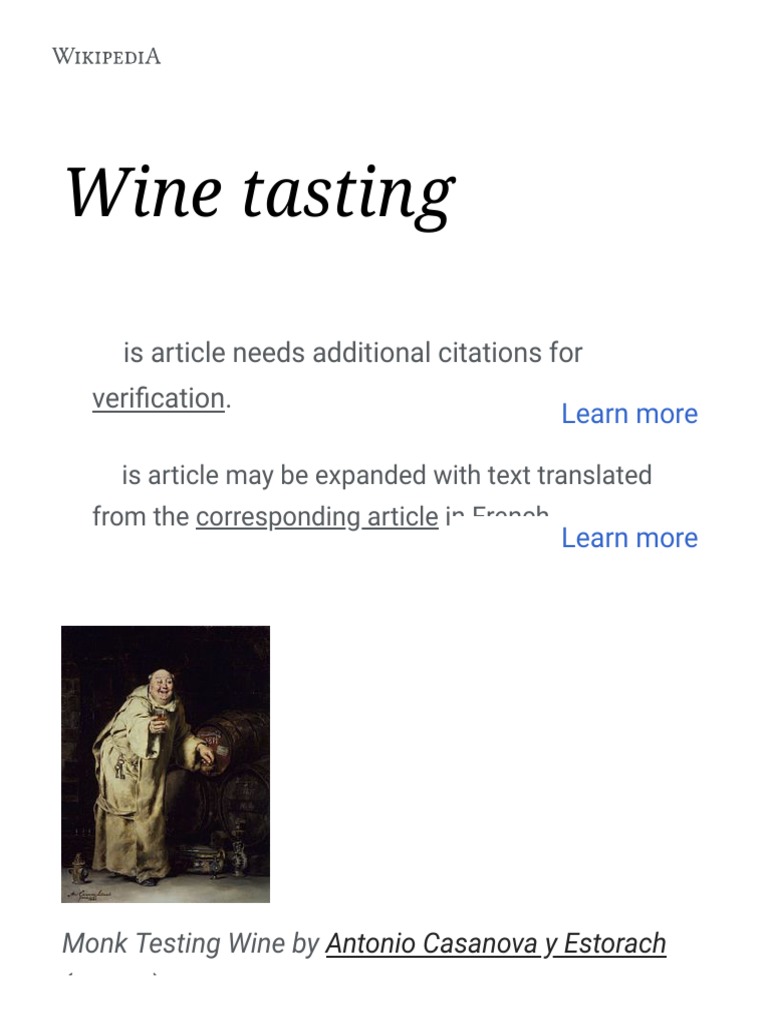 Wine Tasting - Wikipedia | PDF | Wine Tasting | Aroma Of Wine