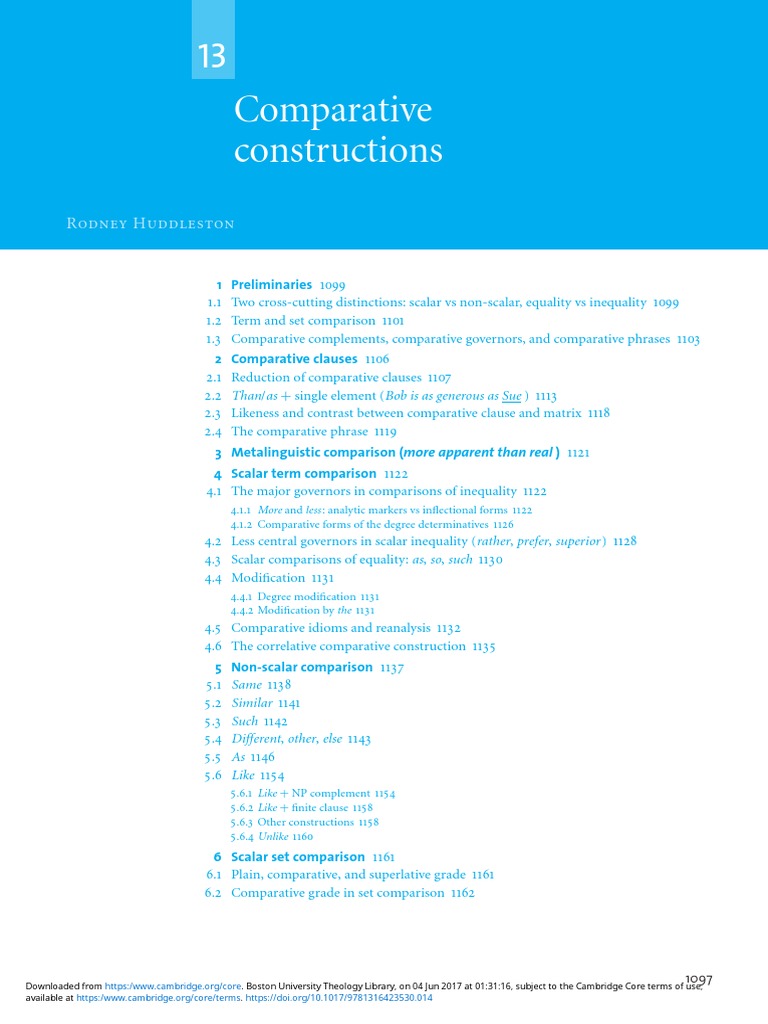 Comparative Constructions | PDF | Clause | Preposition And Postposition